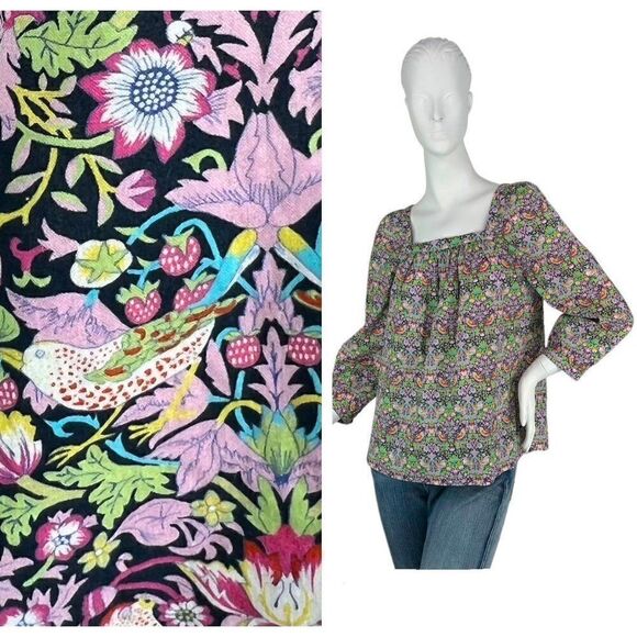 J. Crew | Tops | J Crew Liberty Artfabrics Penny Peasant Blouse ...